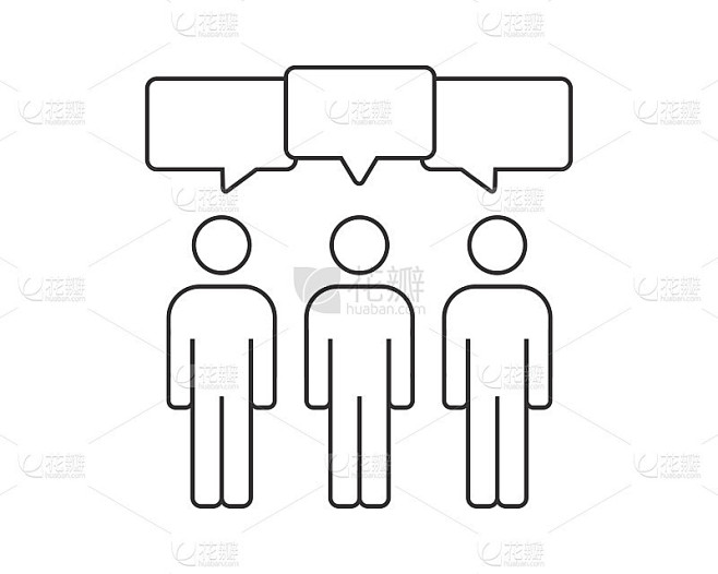 Sser站着说话泡泡。论坛讨论图标。