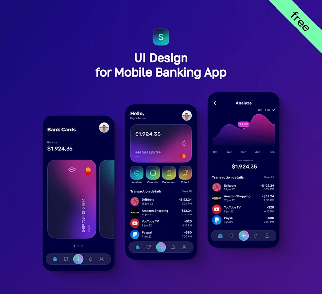 app Bank banking card design finance free mobile money UI-花瓣网