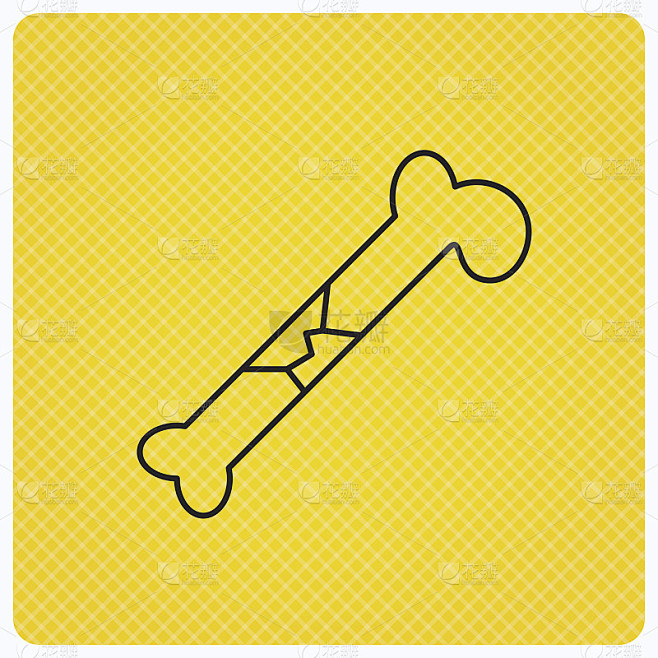 骨折图标。创伤学的迹象。