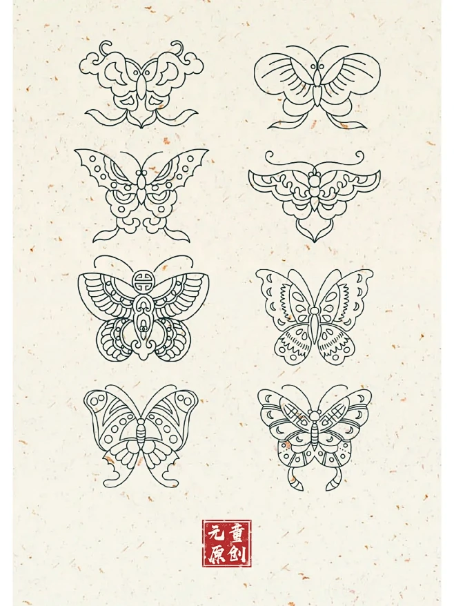中国传统纹样｜蝴蝶纹Day03-花瓣网