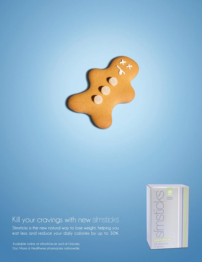 减肥药系列精彩创意广告:Slimsticks-花瓣网