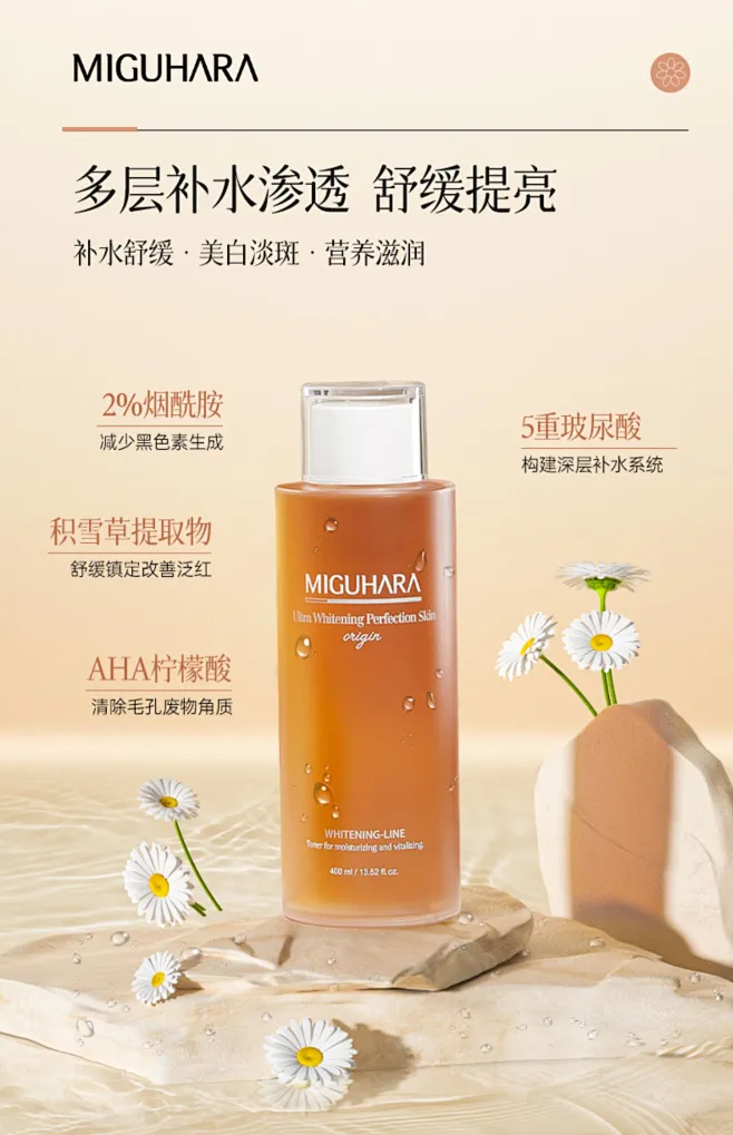 MIGUHARA咪咕哈啦湿敷水美白补水烟酰胺提亮玻尿酸保湿水爽肤水-tmall.com天猫-花瓣网
