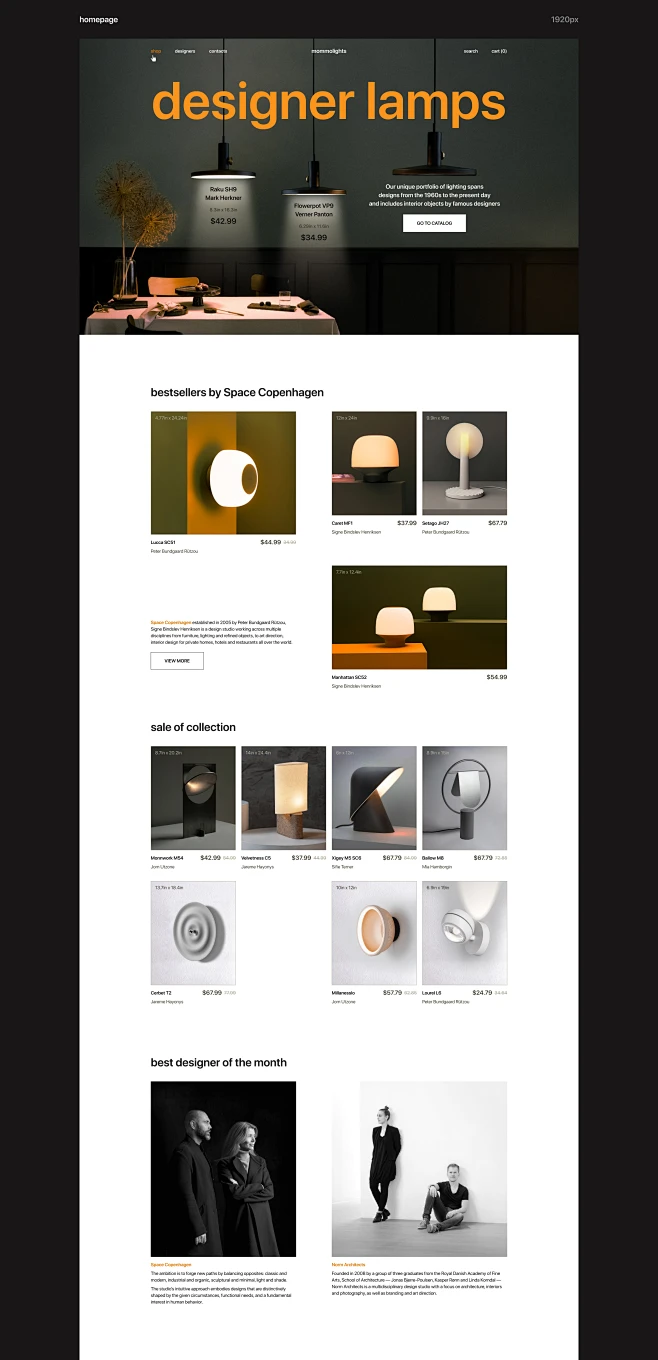 e-commerce E-commerce Design e-Commerce website Figma lamps lights ui ...