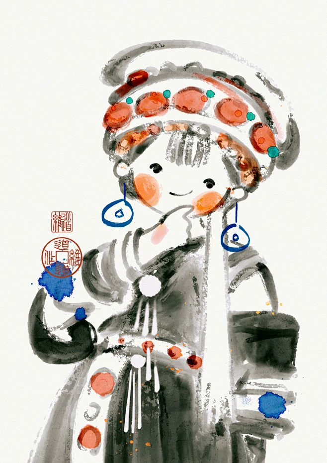 民族少女_道道维__插画师作品_涂鸦王国gracg.com-花瓣网