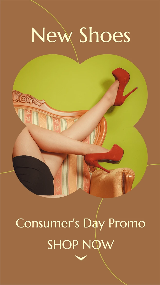 Consumer's Day Women's Shoes Sale Promo Red High Heels Display Ecommerce Story素材-花瓣网