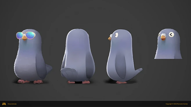 PARTY ANIMALS character：Bat, pigeon and husky-花瓣网