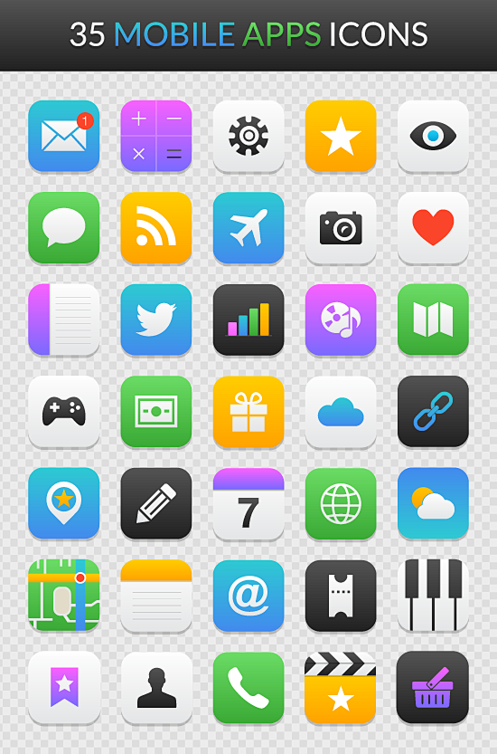 mobile app icon set free