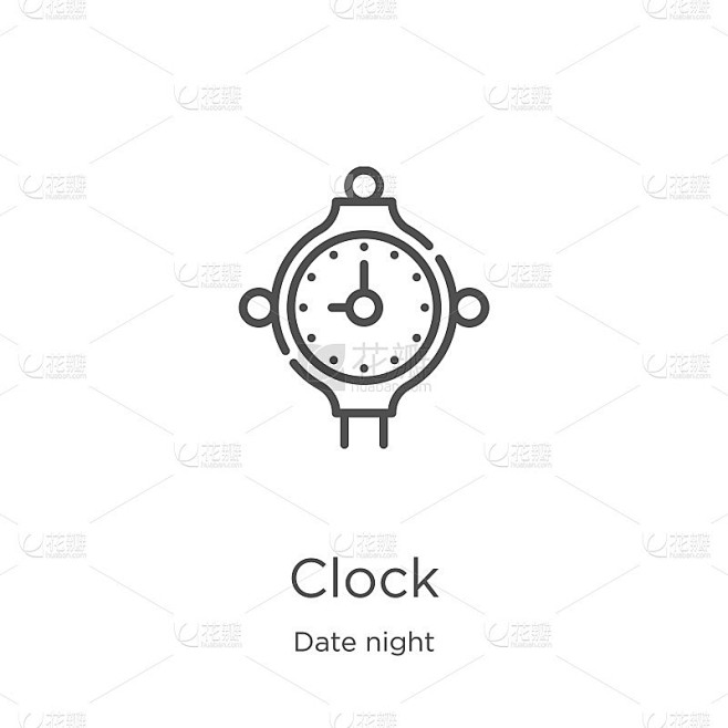 clock icon vector from date night collection. Thin