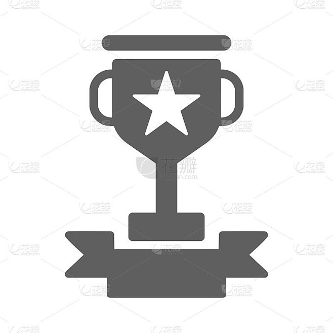 奖杯,奖图标。灰色的矢量图形。