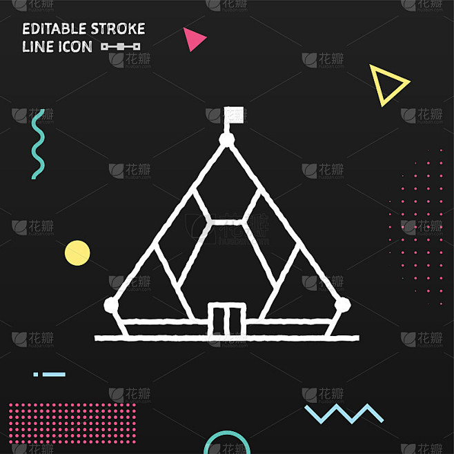 商业贸易展览会手绘矢量图标设计