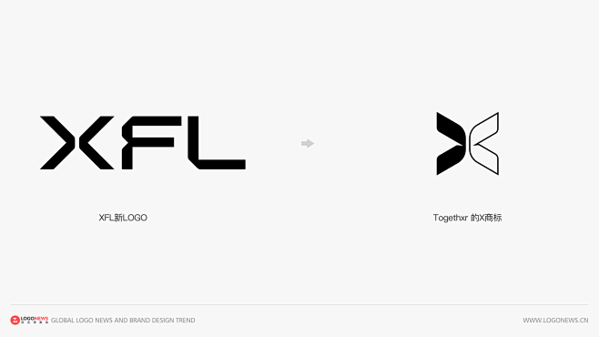 美式橄榄球联赛XFL公布新LOGO，因为字母「X」设计问题引争议
