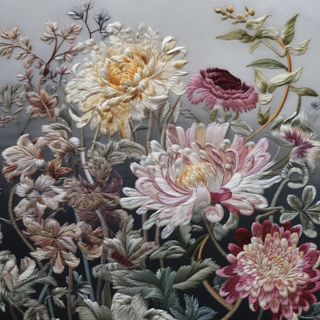 AI绘画_Prompts_D315_Embroidery_Chinese_embroidery_pattern_a_traditional ...