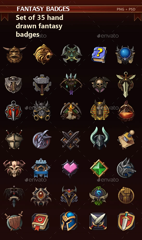 Fantasy Badges-花瓣网