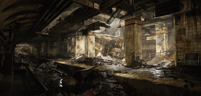 Apocalyptic Metro - Environment Breakdown - Jinkun Chen-花瓣网