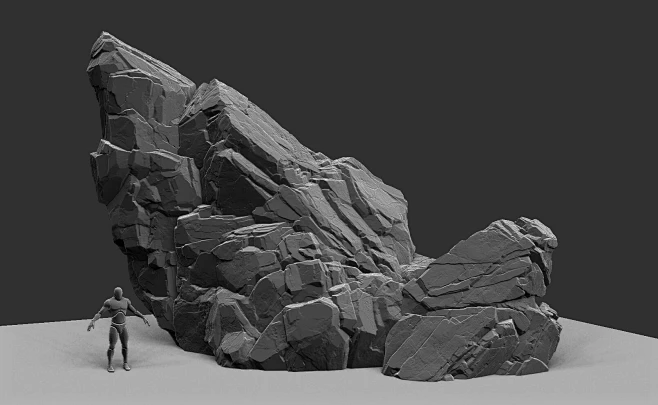 Zbrush|Oxidized rock-花瓣网