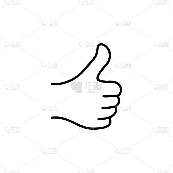 大拇指图标矢量插图