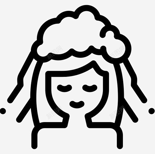 洗头睡觉时间9线性图标 平面电商 创意素材