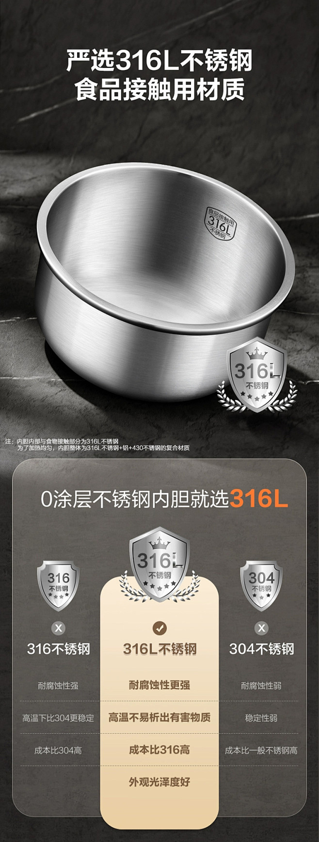 苏泊尔电饭煲家用0涂层电饭锅2-4人多功能316L不锈钢内胆官方旗舰-tmall.com天猫