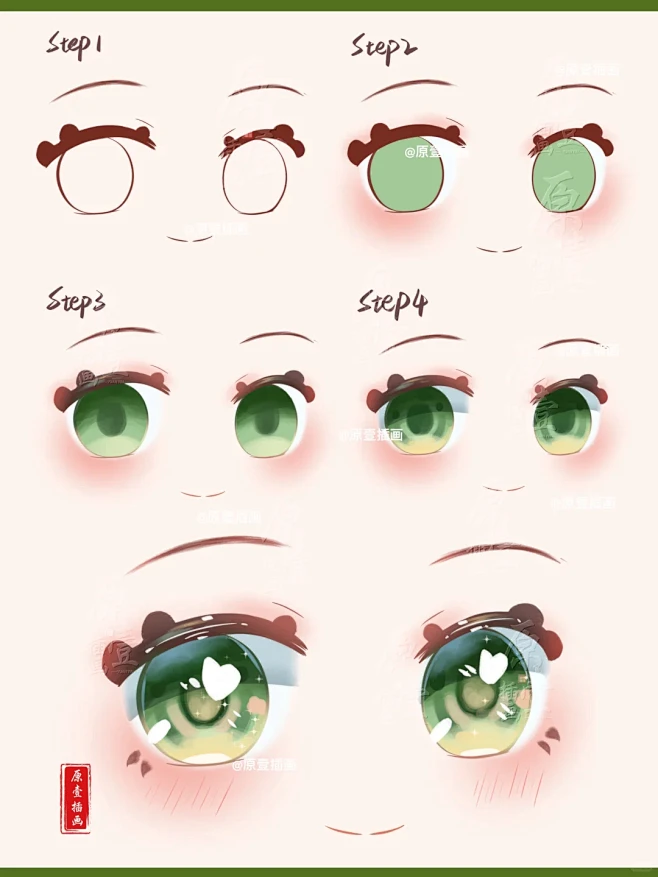 Q版动漫眼睛画法教程超大合集｜附步骤图 - 小红书-花瓣网