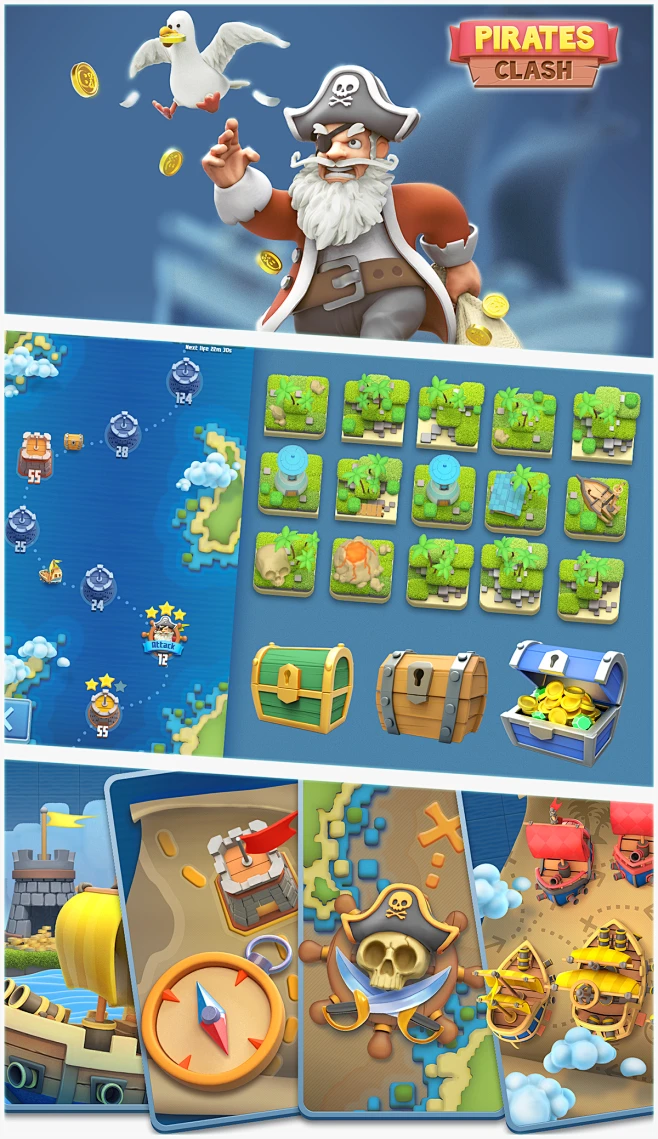 Pirates Clash : Mobile game design-花瓣网