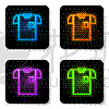 glowing neon polo shirt icon isolated on white
