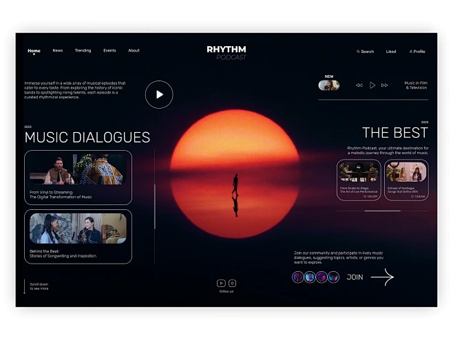 Music Podcast - Landing page by Jessica Ledbetter on Dribbble-花瓣网