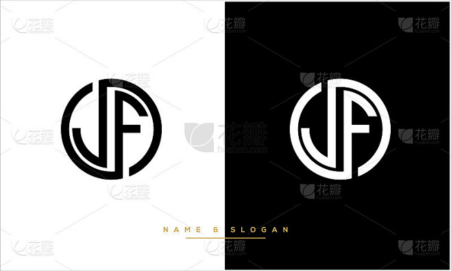 JF,FJ抽象字母标志组合素材-花瓣网