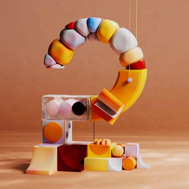 36daysoftype 3D c4d CGI cinema 4d octane redshift Render图片_C4D Blender ...
