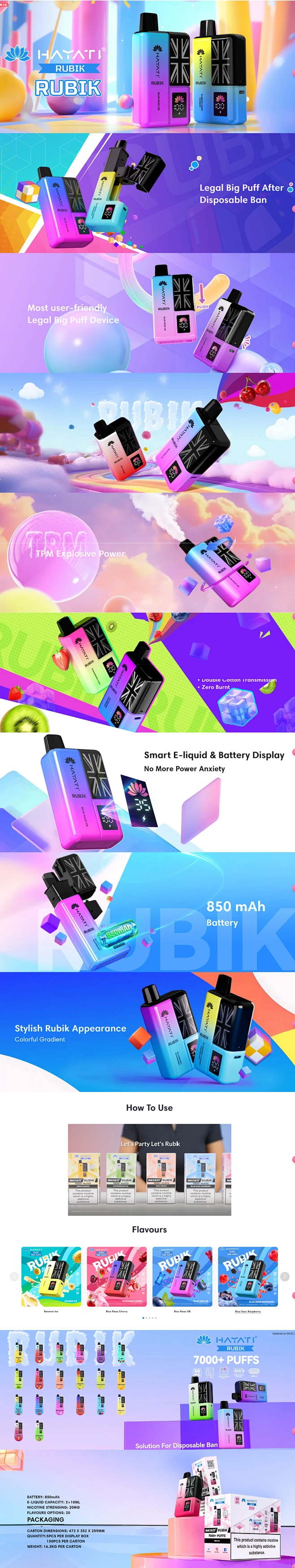 Hayati® Rubik 7000+ Puffs-花瓣网