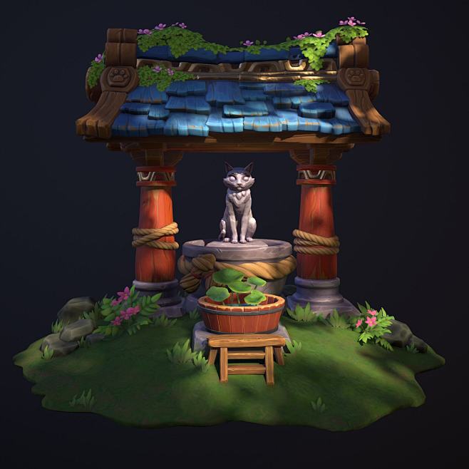 猫神殿-风格化手绘PBR-场景物件/组件-微元素 - Element3ds.com!