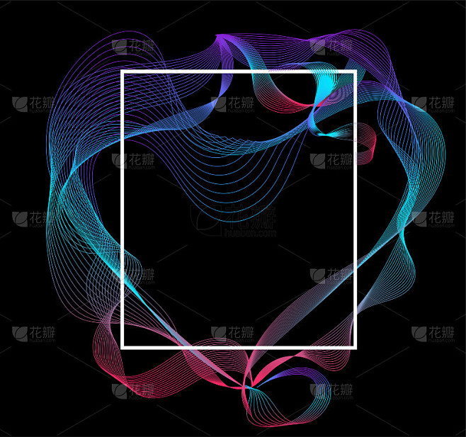 流畅的边框线条设计。现代线变换。矢量插图。