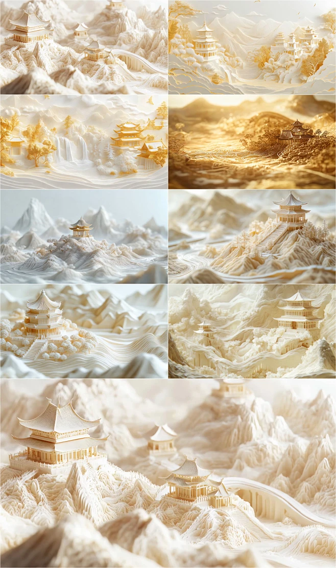 3D剪纸古风视频背景-花瓣网