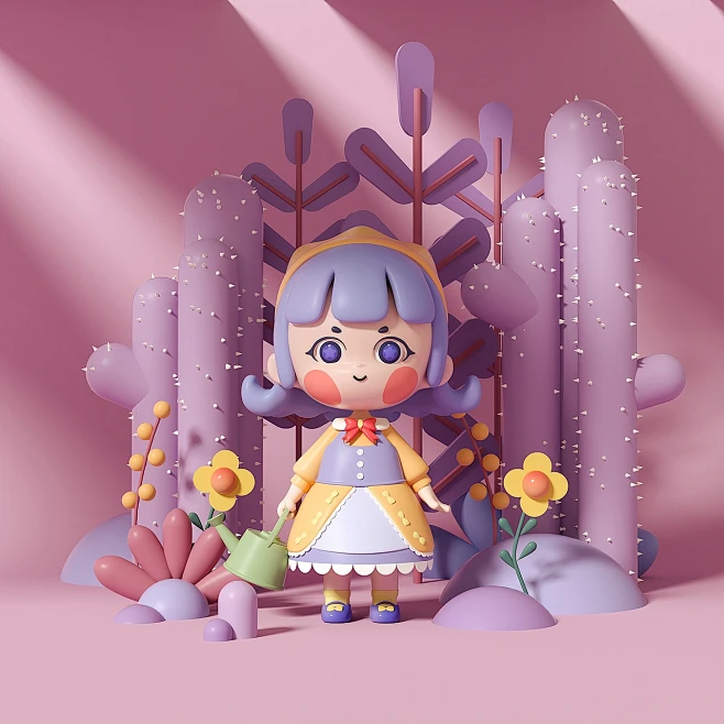 IP潮玩设计 %7C 花与少女系列%7C三维%7C其他三维%7C_be06bd75