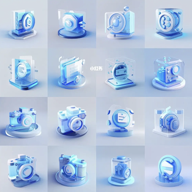 A Data Security Icon Blue Frosted Glass Transparent Technology Sense