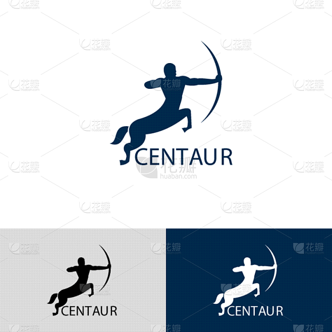 centaur logo black white editable horse
