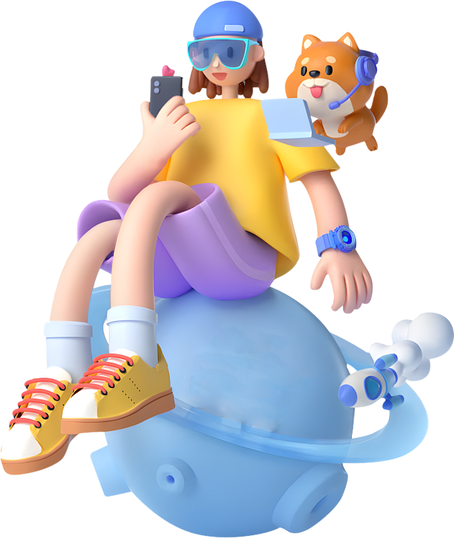 3D卡通小人手机