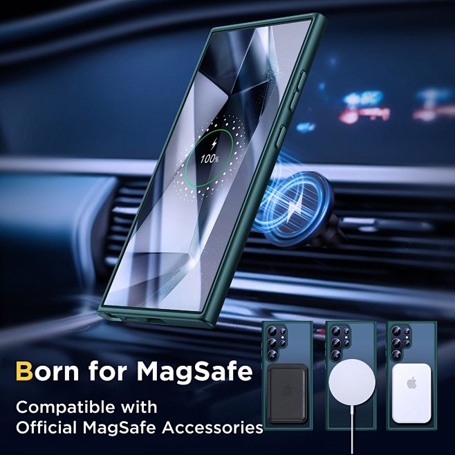 Amazon.com: Humixx Powerful Magnetic for Samsung Galaxy S24 Ultra Case [14FT Drop Protection ...