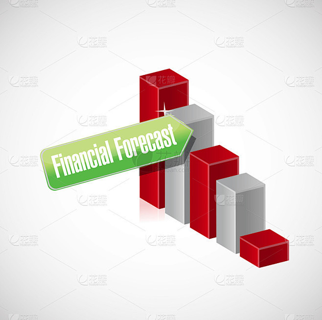 Financial forecast business graph. illustration