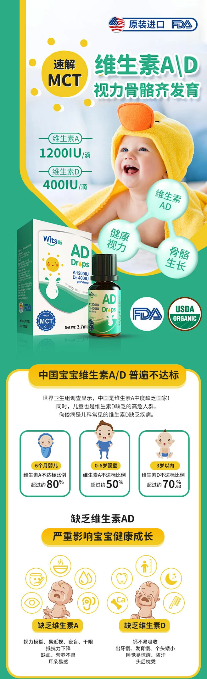 witsbb健敏思维生素AD婴幼儿宝宝D3滴剂婴儿新生儿补钙促吸收vavd-tmall.com天猫-花瓣网