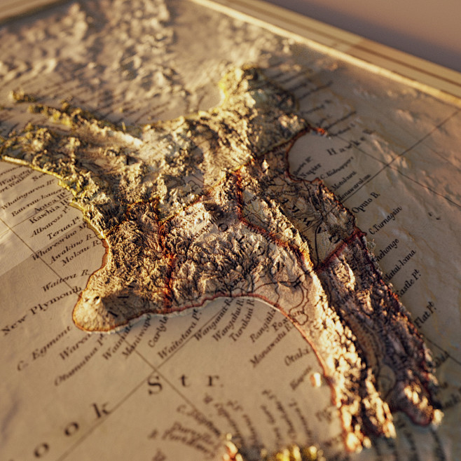 3d historical maps on Behance