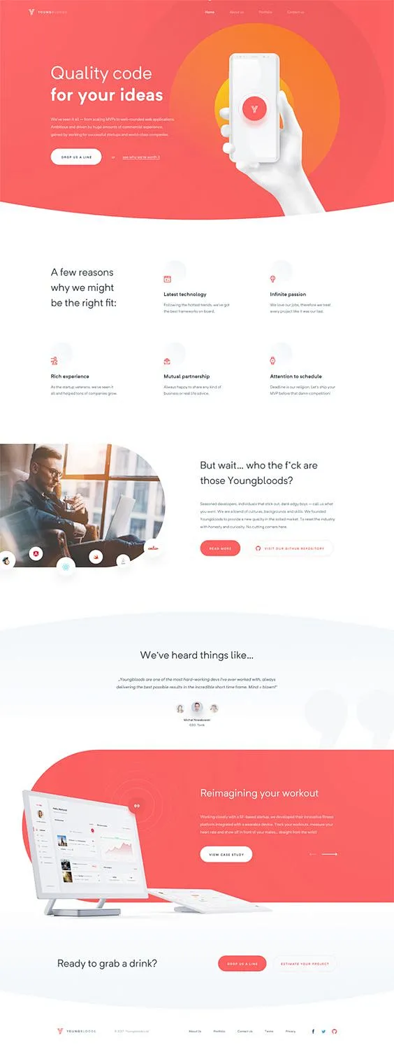 Youngbloods - Landing page design by Michał Roszyk | design web | web ...