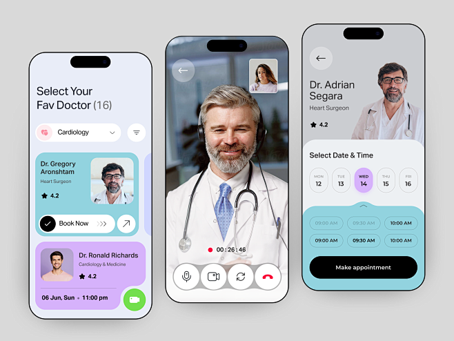 Online Doctor Appointment App by vineeth on Dribbble