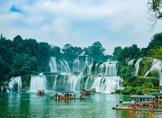 德天跨国大瀑布摄影照片-花瓣网