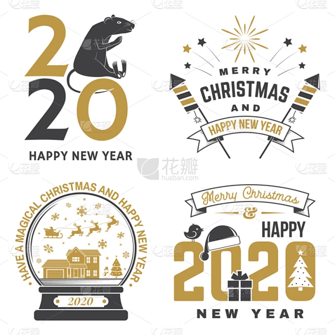 2020,新年前夕,季节,华丽的,图像,布置,收集,复古,庆祝图片_新年图片素材-花瓣网