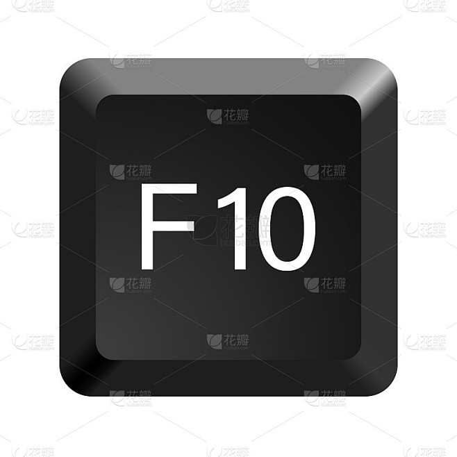 与f10符号同键。黑色的电脑键盘。按钮图标矢量插图。