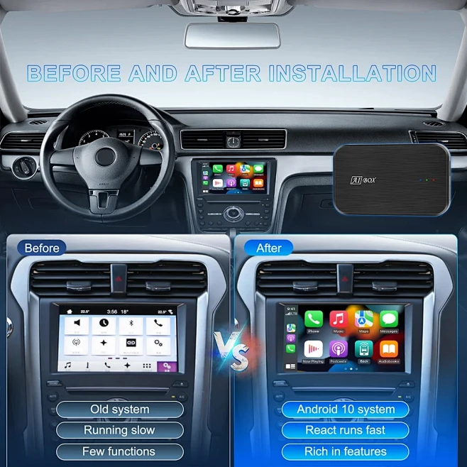 Podofo-Wired-to-Wireless-CarPlay-Box-Adapter-Ai-Box-Plug-Play-Bluetooth ...