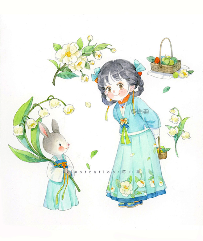 汉服女孩1_蒋山猫__插画师作品_涂鸦王国gracg.com-花瓣网