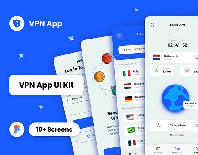VPN-App concept | VPN UI Design-花瓣网