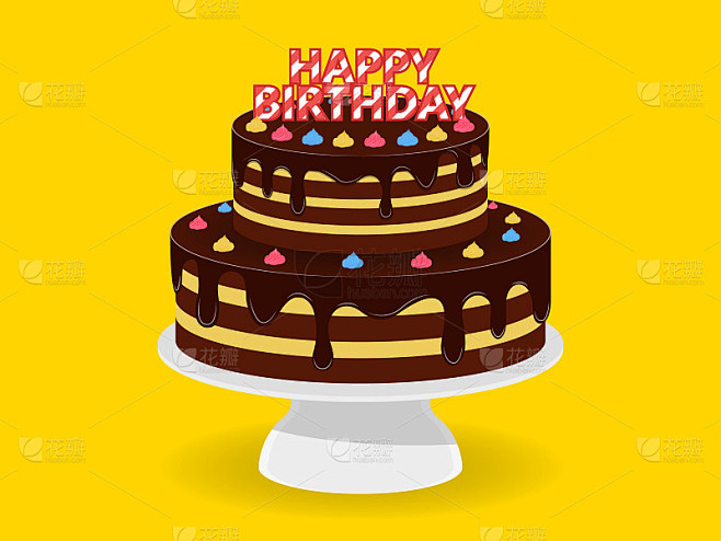 Birthday Cake Illustration Vector