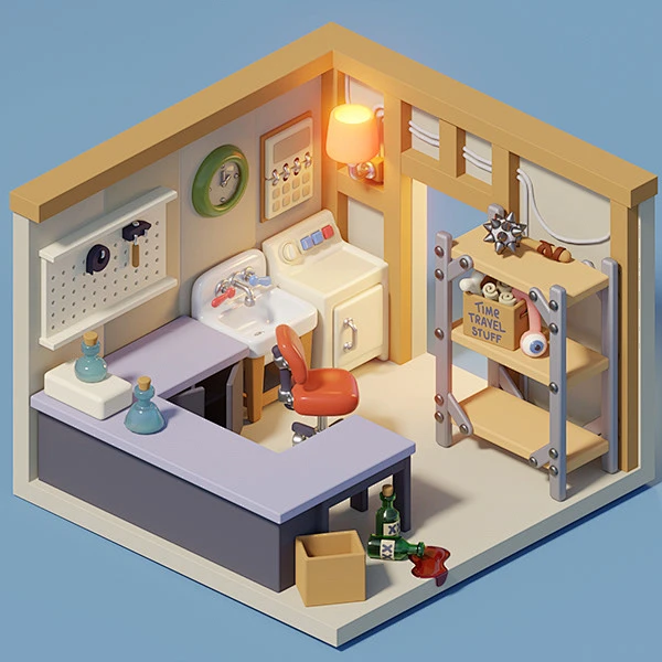 Isometric Art, Isometric Design, Blender 3d, Bedroom Cartoon, 3d Design ...